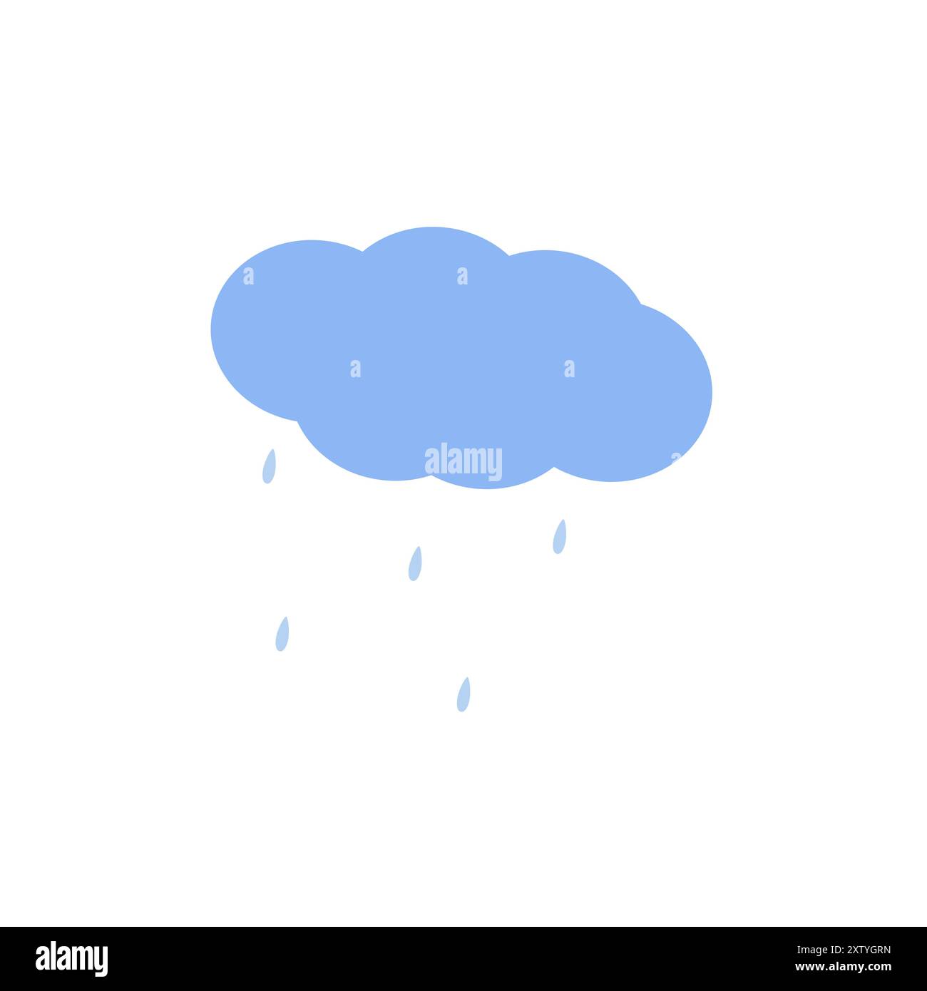 Drizzle rain and clouds cute hand drawn doodle minimalist vector ...