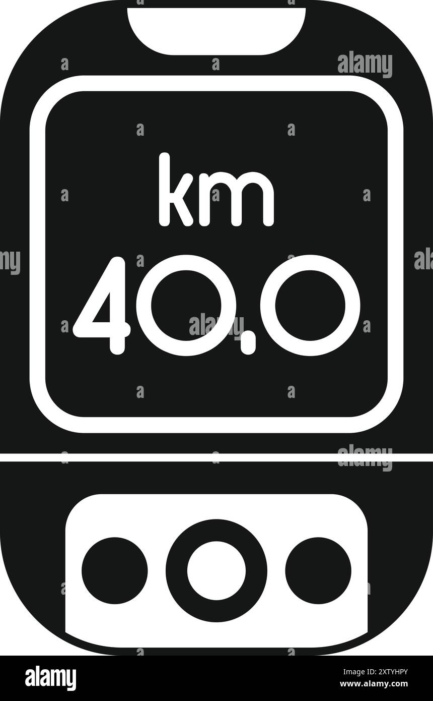 Bike computer showing 40 kilometers icon in simple style on a white ...