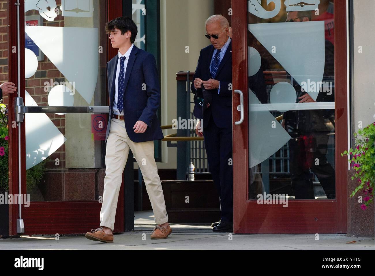 President Joe Biden follows his grandson Hunter Biden out of the ...