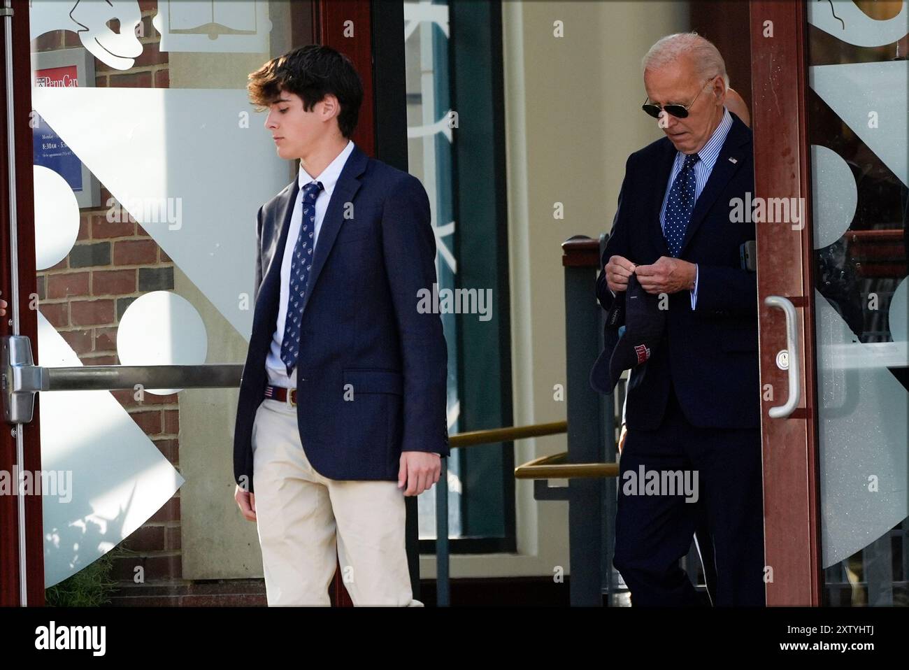 President Joe Biden follows his grandson Hunter Biden out of the ...