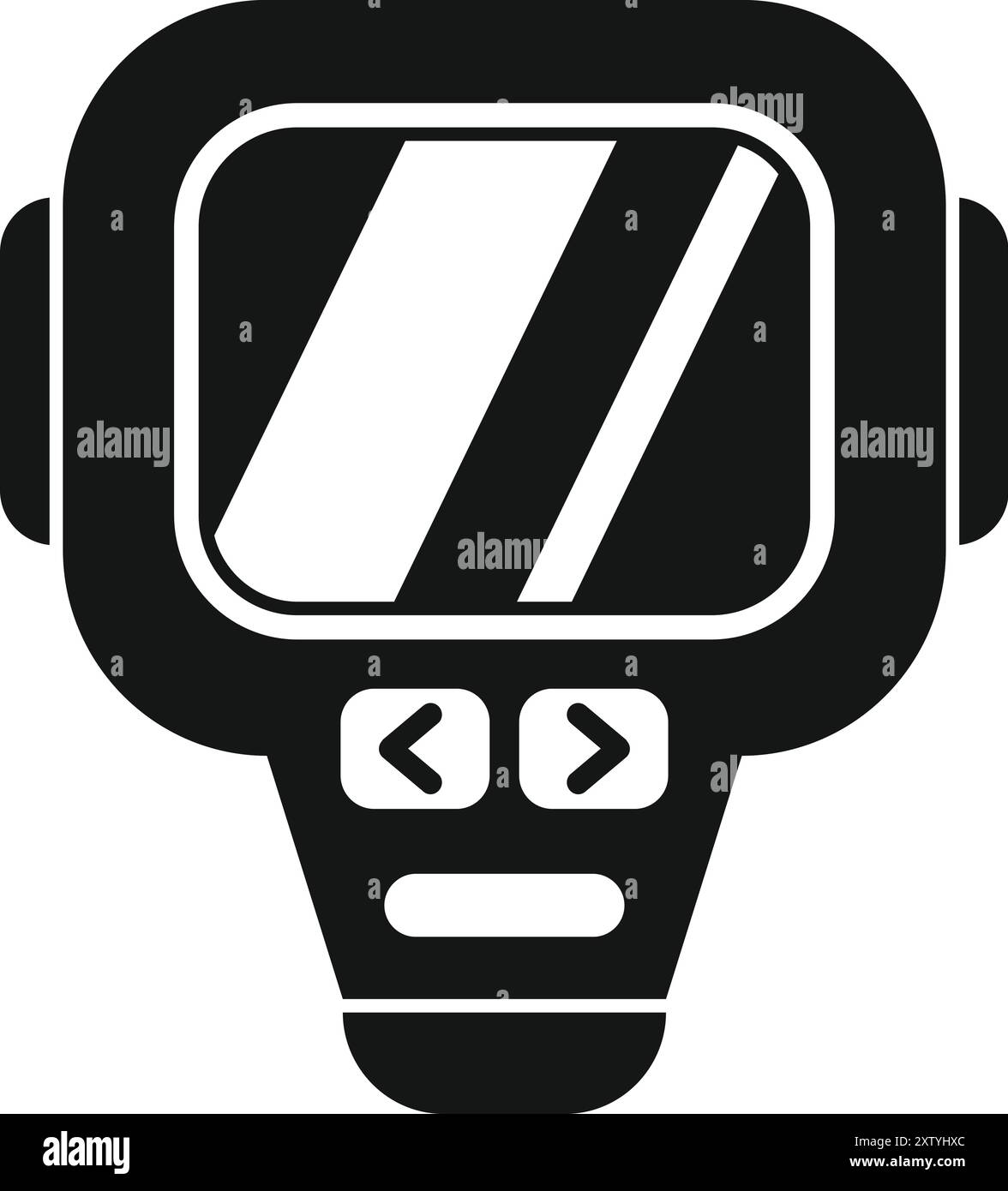 Simple virtual reality glasses headset device presenting modern ...