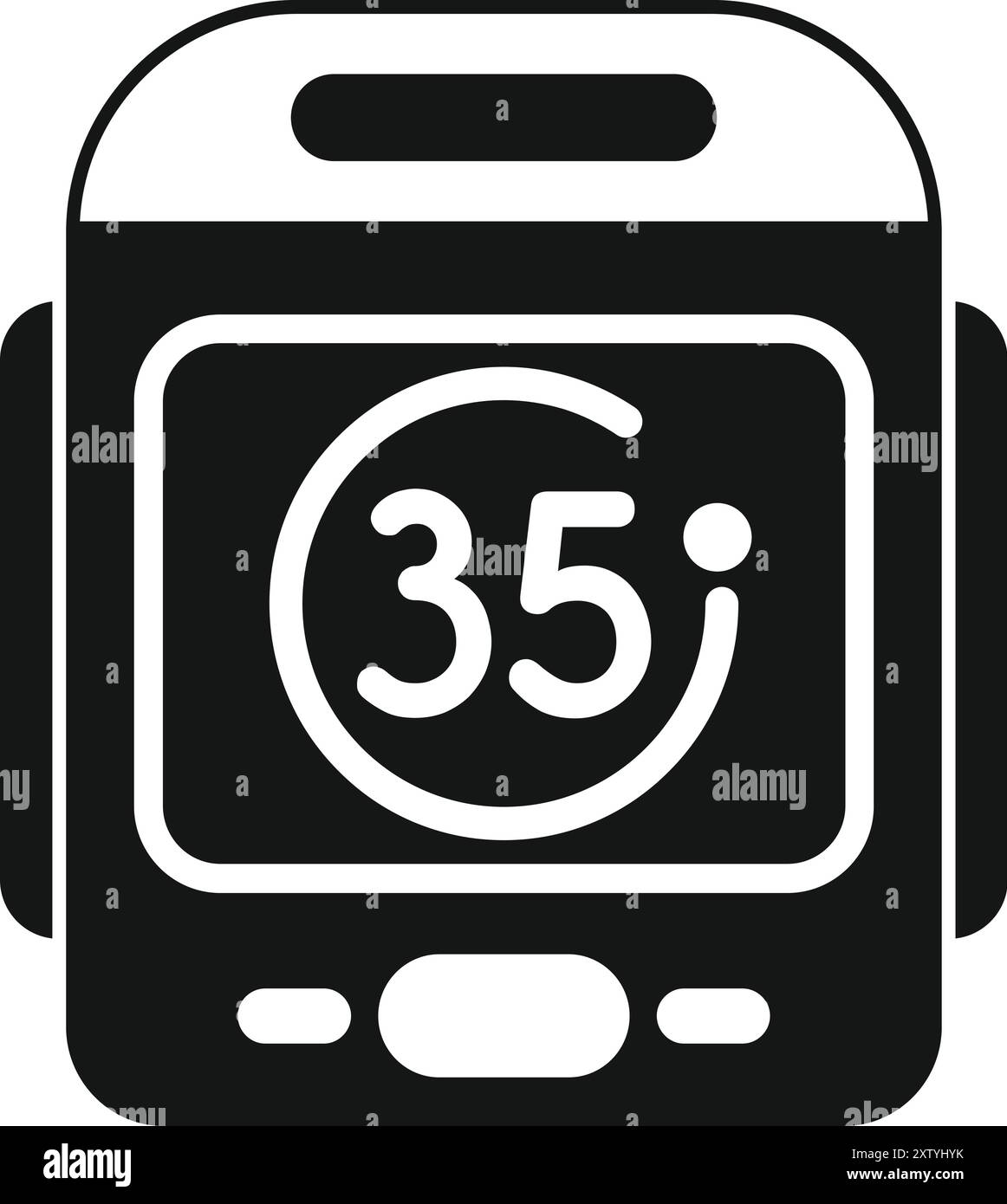 Digital thermometer showing 35 degrees celsius, indicating a fever ...