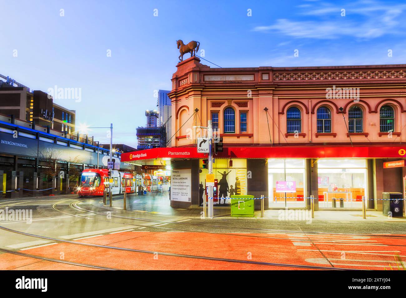 Sydney, Australia - 20 June 2024: Parramatta city downtown at sunset ...