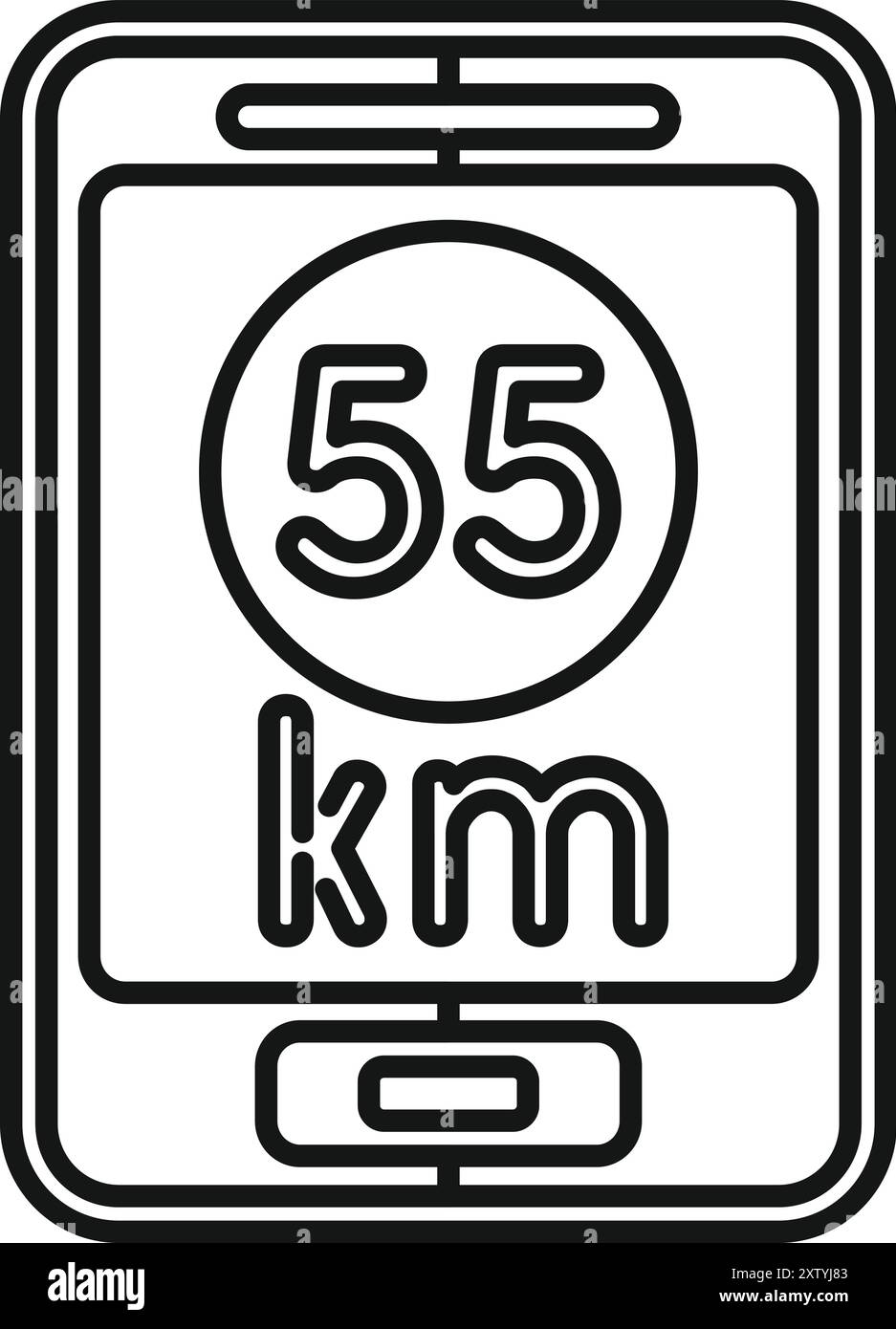 Simple vector showing a smartphone displaying the speed limit Stock ...