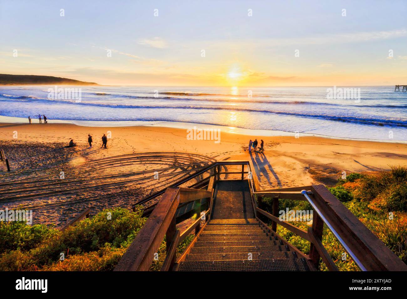 Catherine Hil bay entrance to the MIddle Camp beach at sunrise on ...