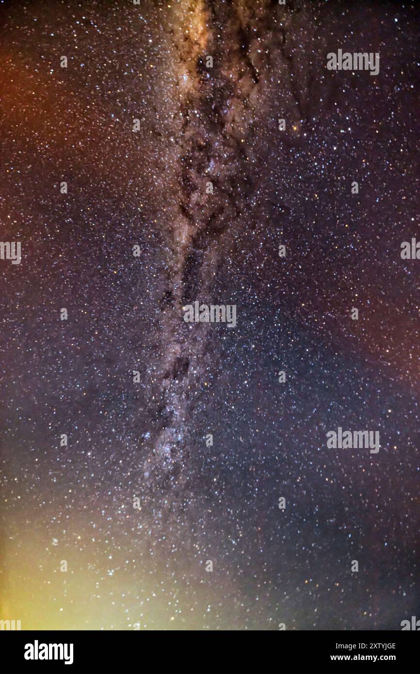 Fragment of the Milky Way galaxy in dark night sky over Australia ...