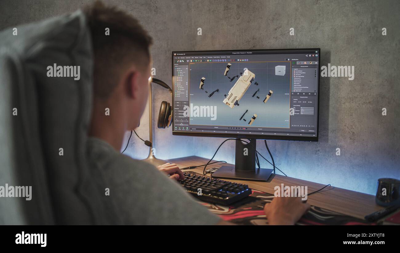 Young designer creates 3D model and animation of the robot dog using PC ...