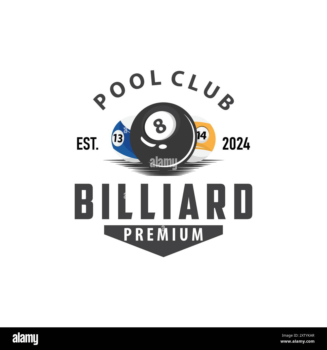 Billiard Logo Minimalist Design Ball and Stick Symbol Illustration ...