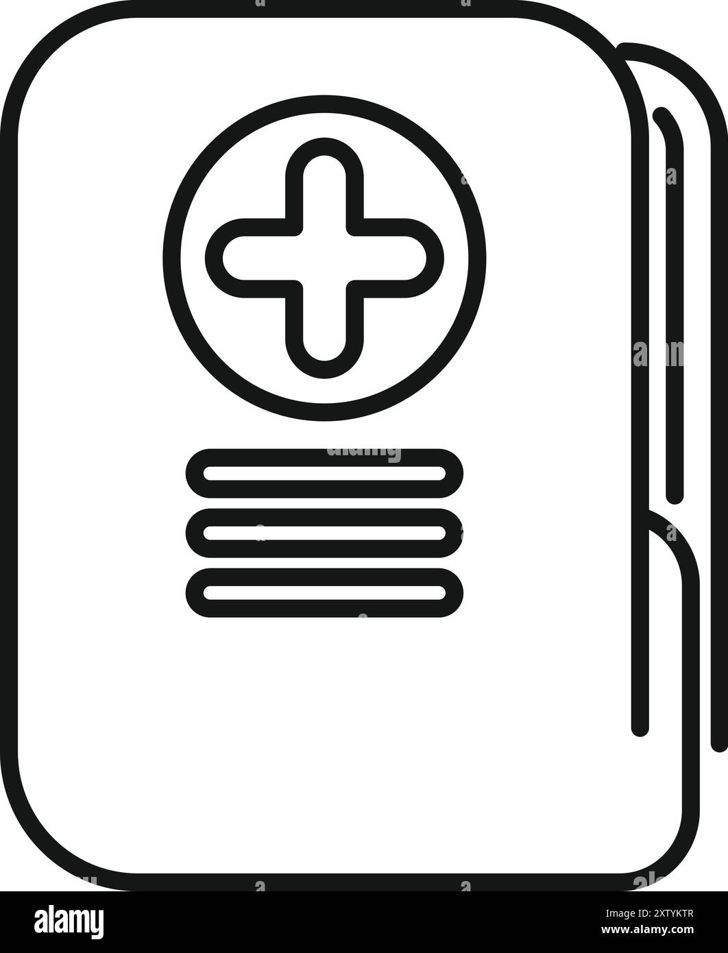 Line drawing of a medical record book, representing patient health data ...