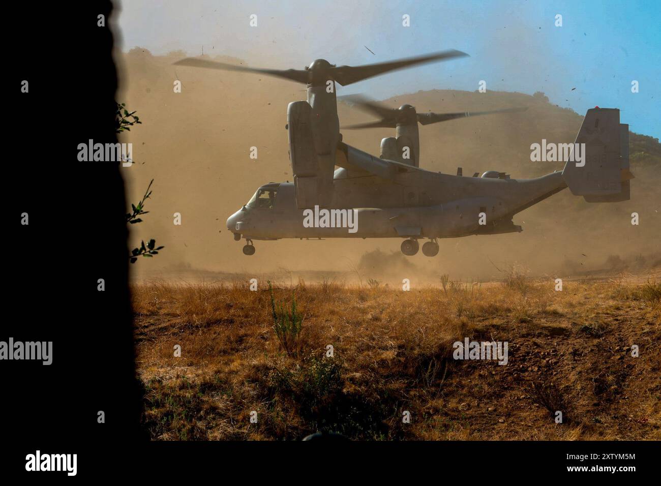 An MV-22 Osprey tiltrotor aircraft, assigned to Marine Medium Tiltrotor Squadron 362, 3rd Marine ...