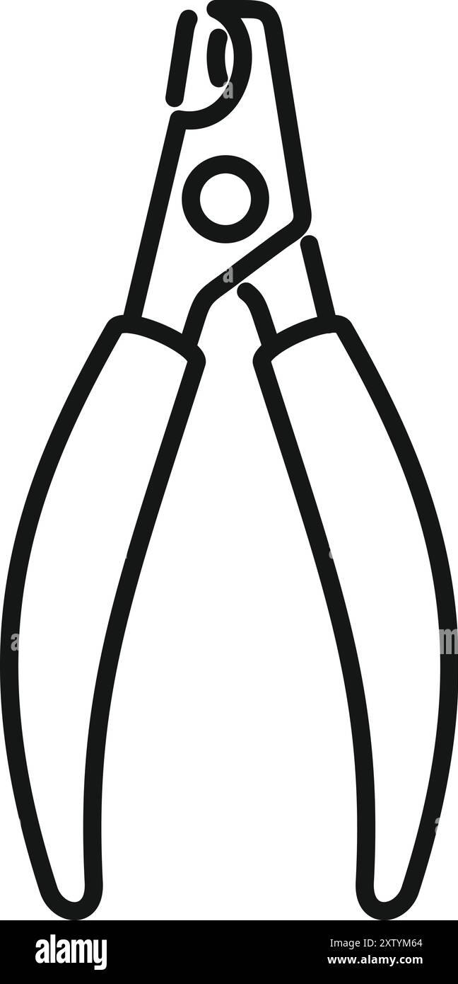 Simple line drawing of a pet nail clipper grooming tool for trimming ...