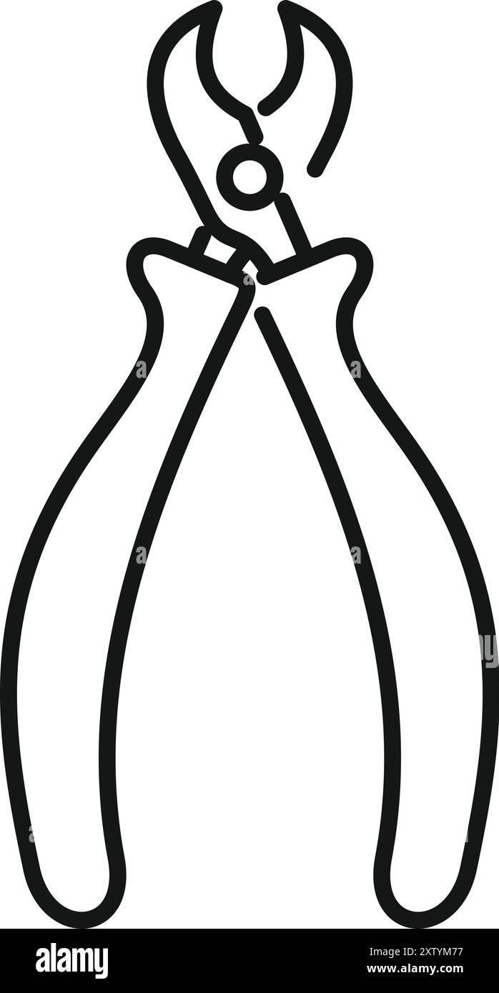 Minimalist outline icon of a pair of pliers holding an unseen object ...