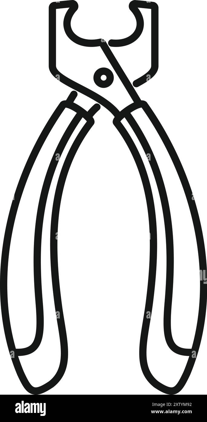 Line drawing of pet nail clippers, a tool for grooming and cutting ...