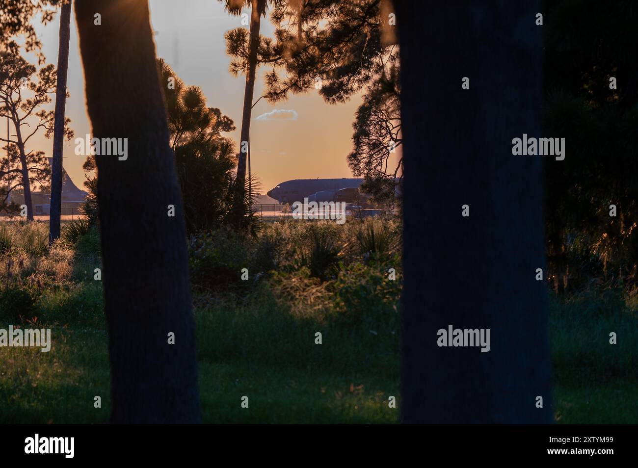 A KC-135 Stratotanker assigned to the 6th Air Refueling Wing is shown ...