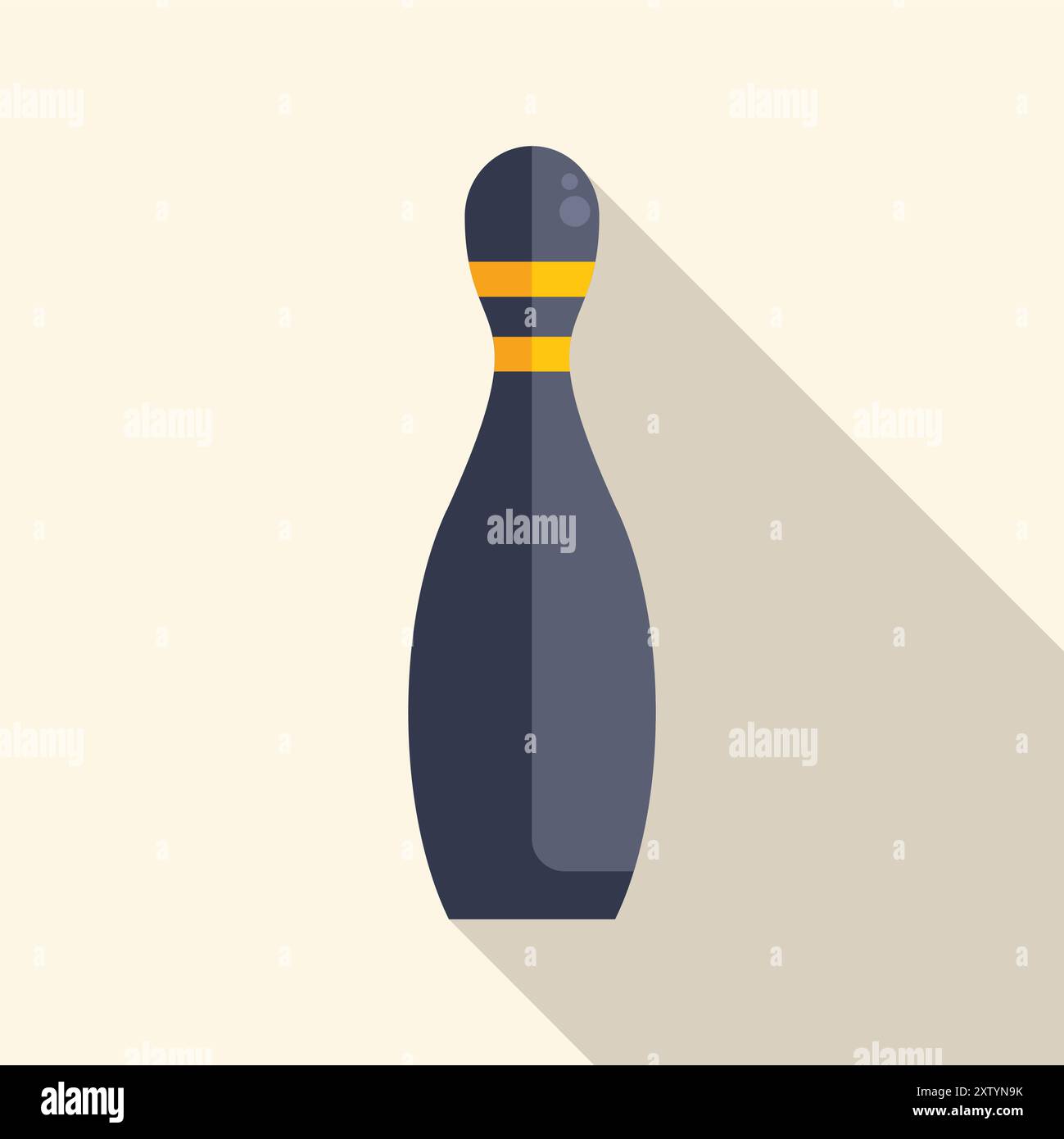 Minimalist flat design bowling pin casting a shadow Stock Vector Image ...