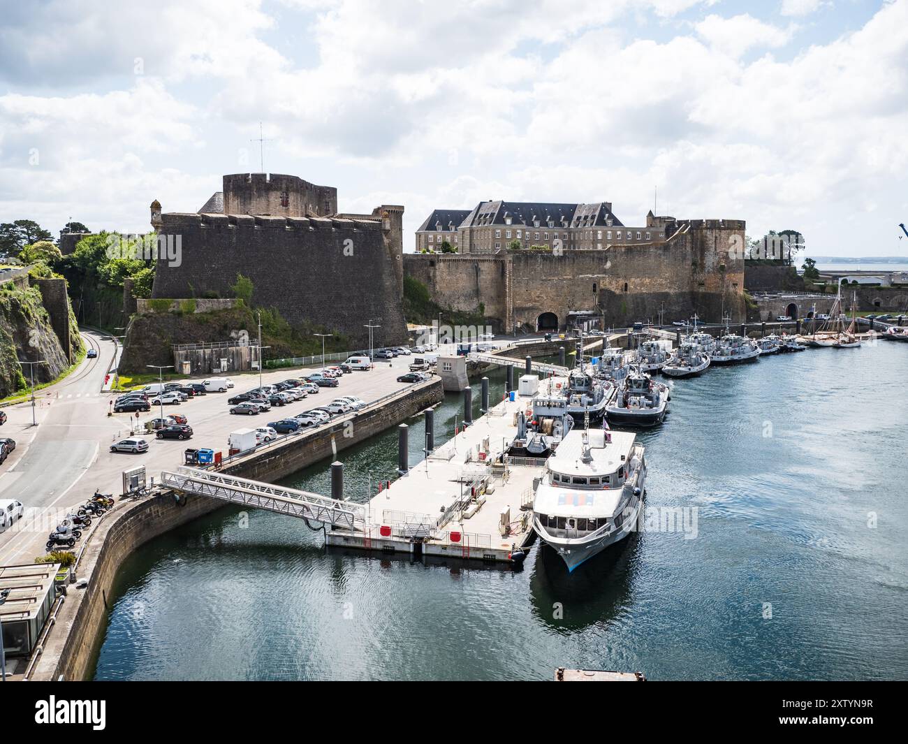 Brest, France; August 14th 2024: Brest Chateau by the Penfeld river in ...