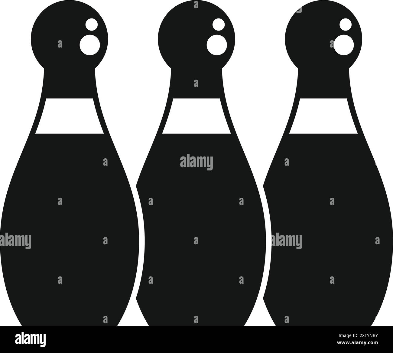 This simple icon depicts the classic bowling pin shape, ready for a ...