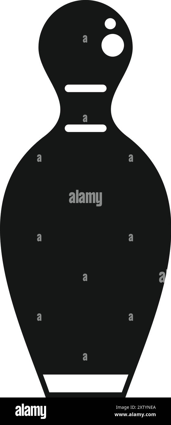 Single black bowling pin is standing up on a white background Stock ...