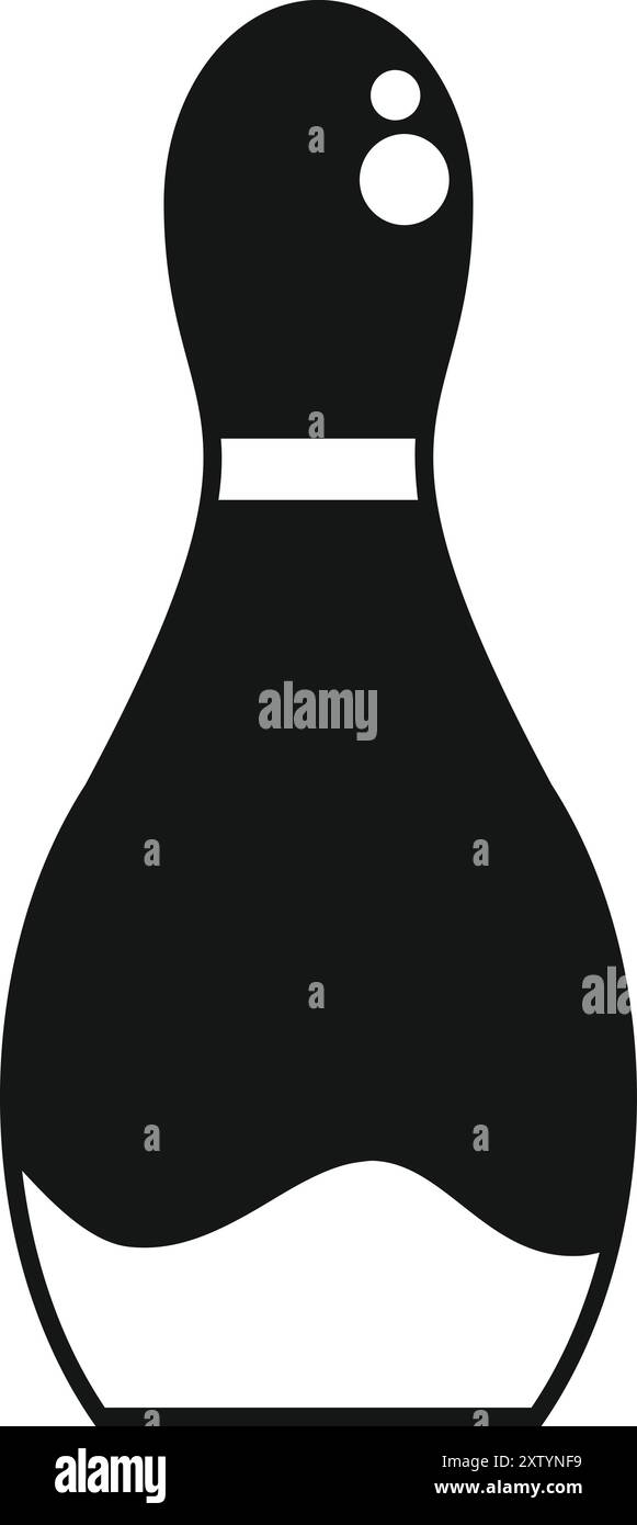 Black and white bowling pin standing up on a white background Stock ...