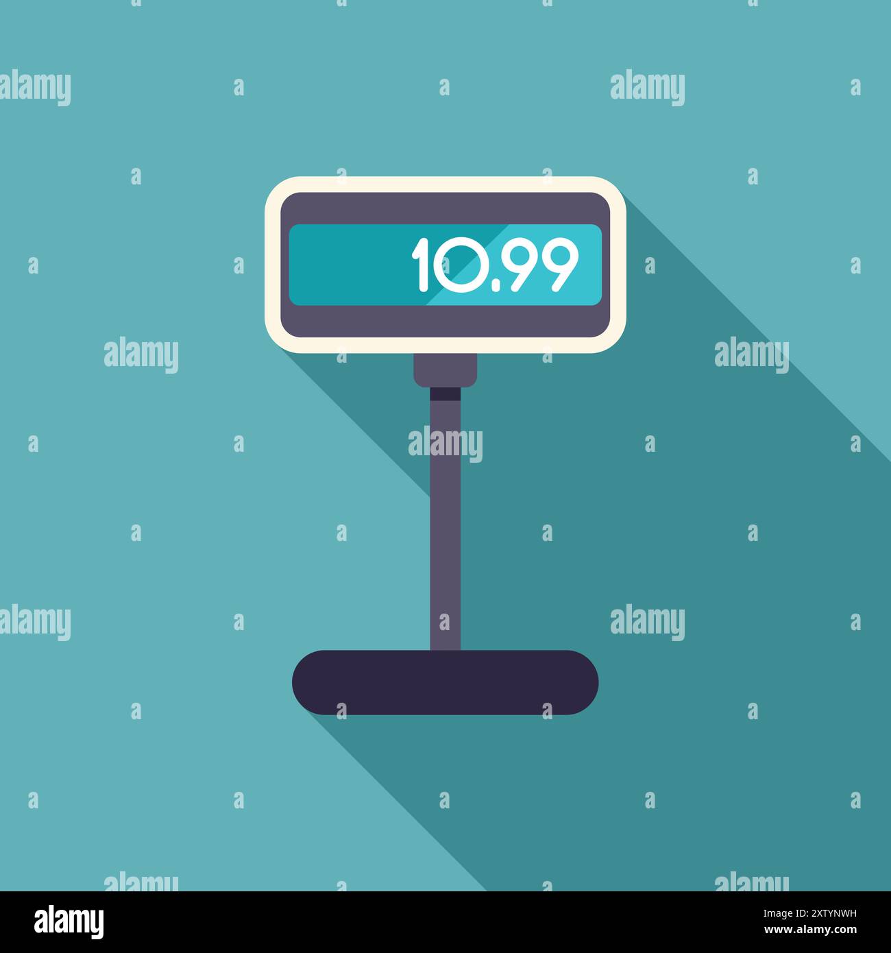 Digital price tag showing the amount of 10.99 dollars in a retail store ...