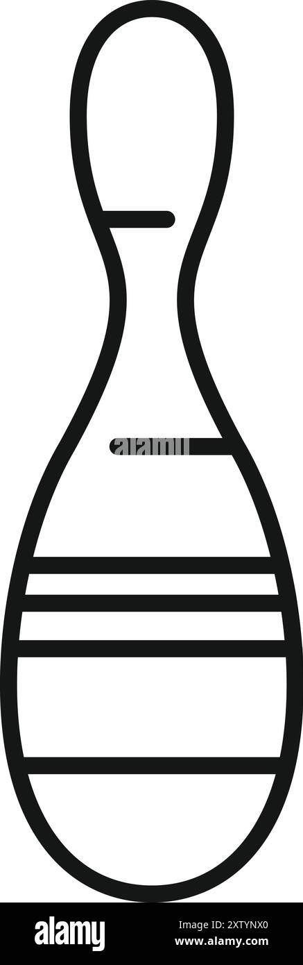 Simple line drawing of a bowling pin, an essential element of the game ...