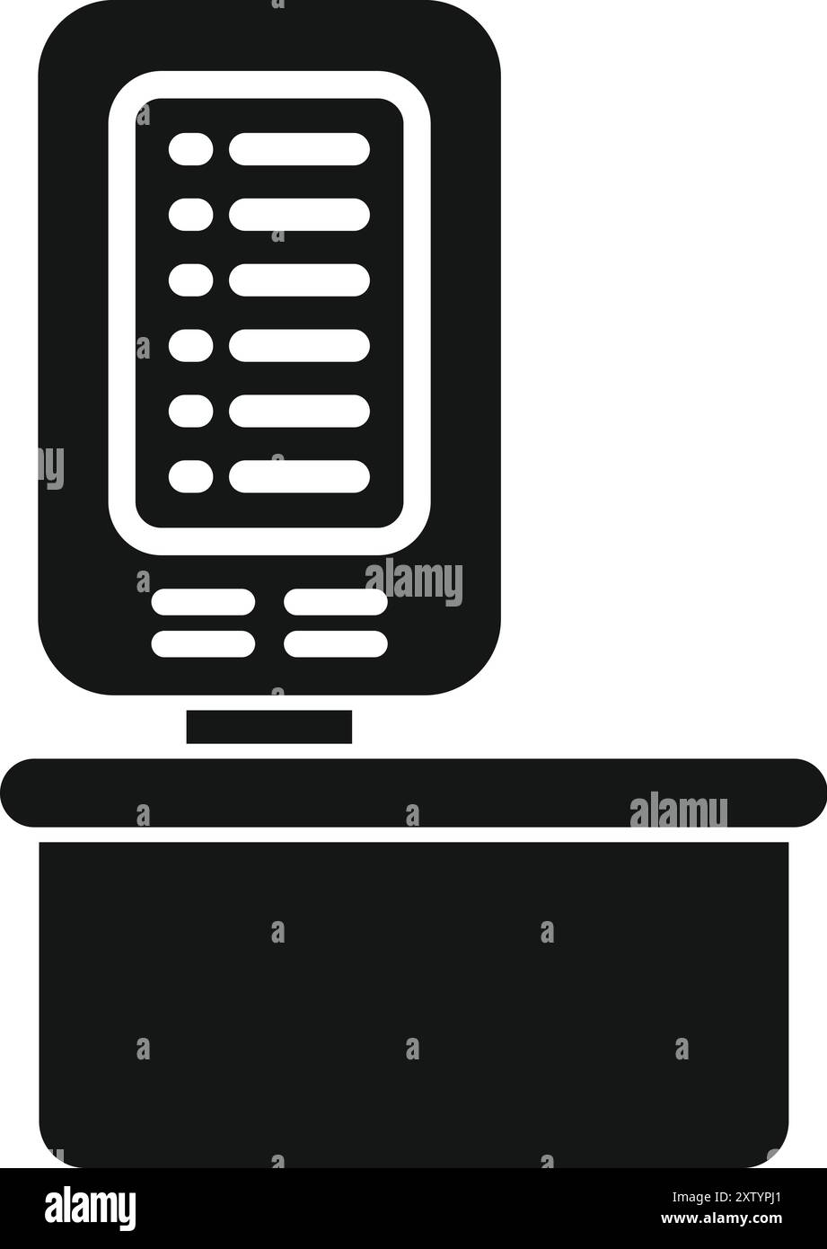 Airport self service check in machine displaying flight details ...