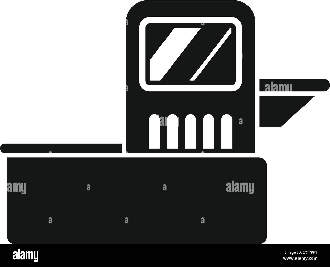 Passenger scanning boarding pass Black and White Stock Photos & Images ...