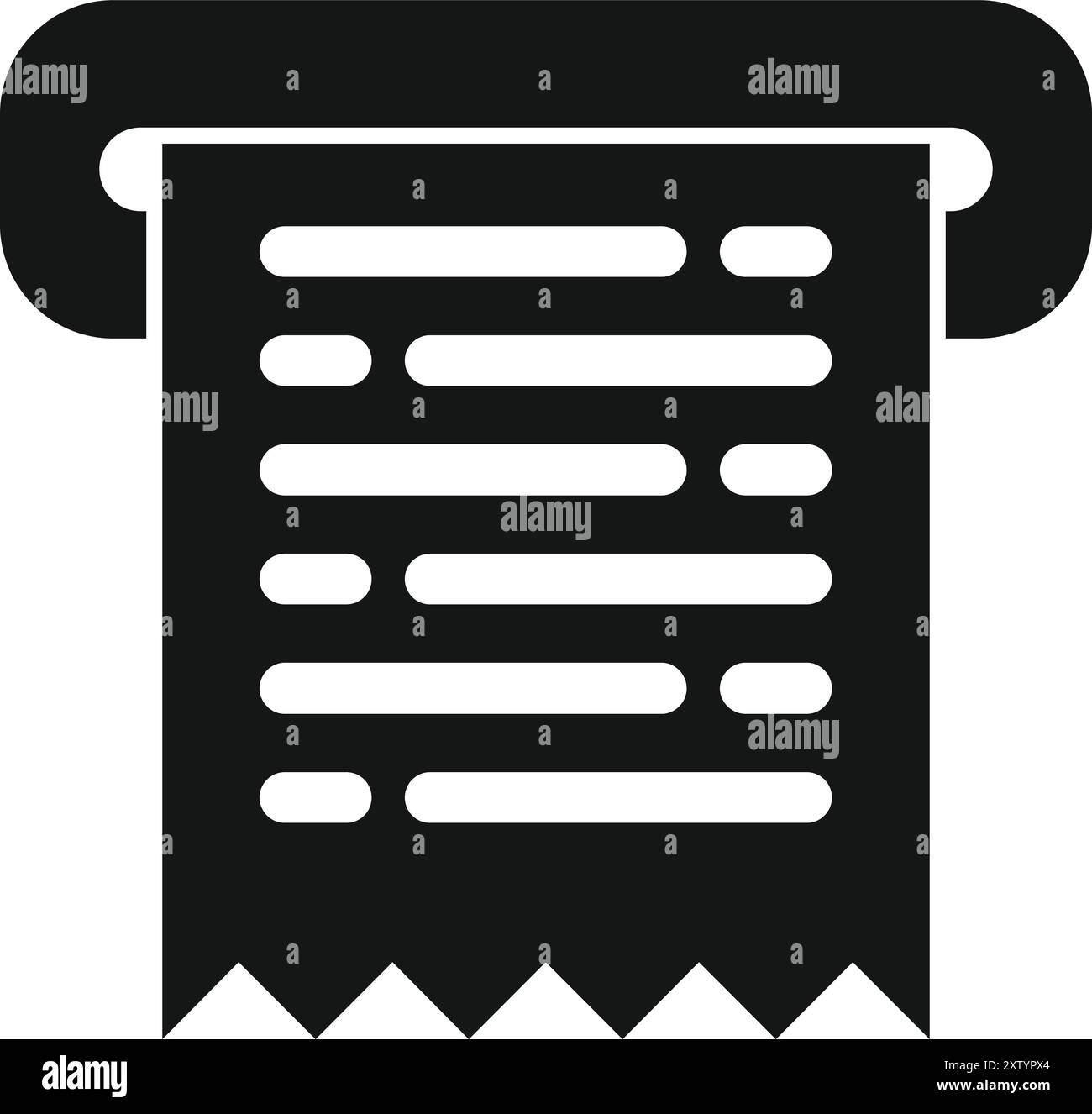 Receipt printing machine issuing paper bill icon in simple style on a ...