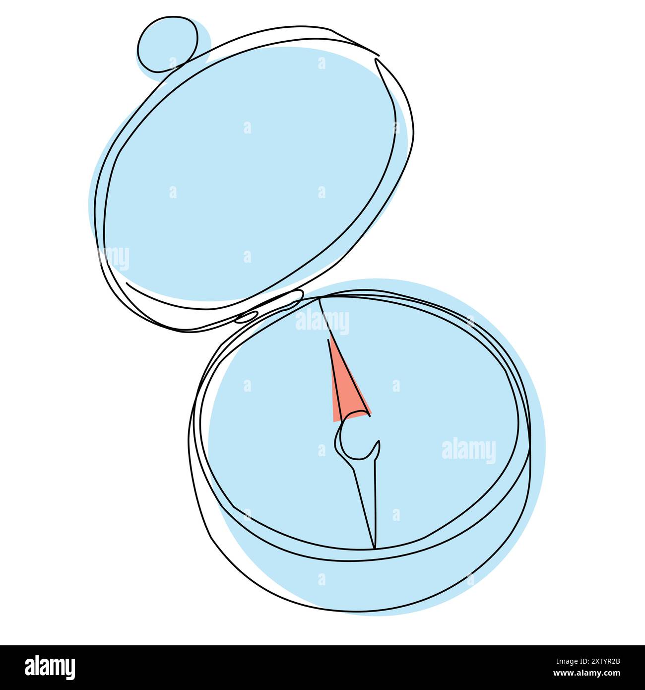 Simple Illustration of a Compass Highlighting Its Needle Against a ...