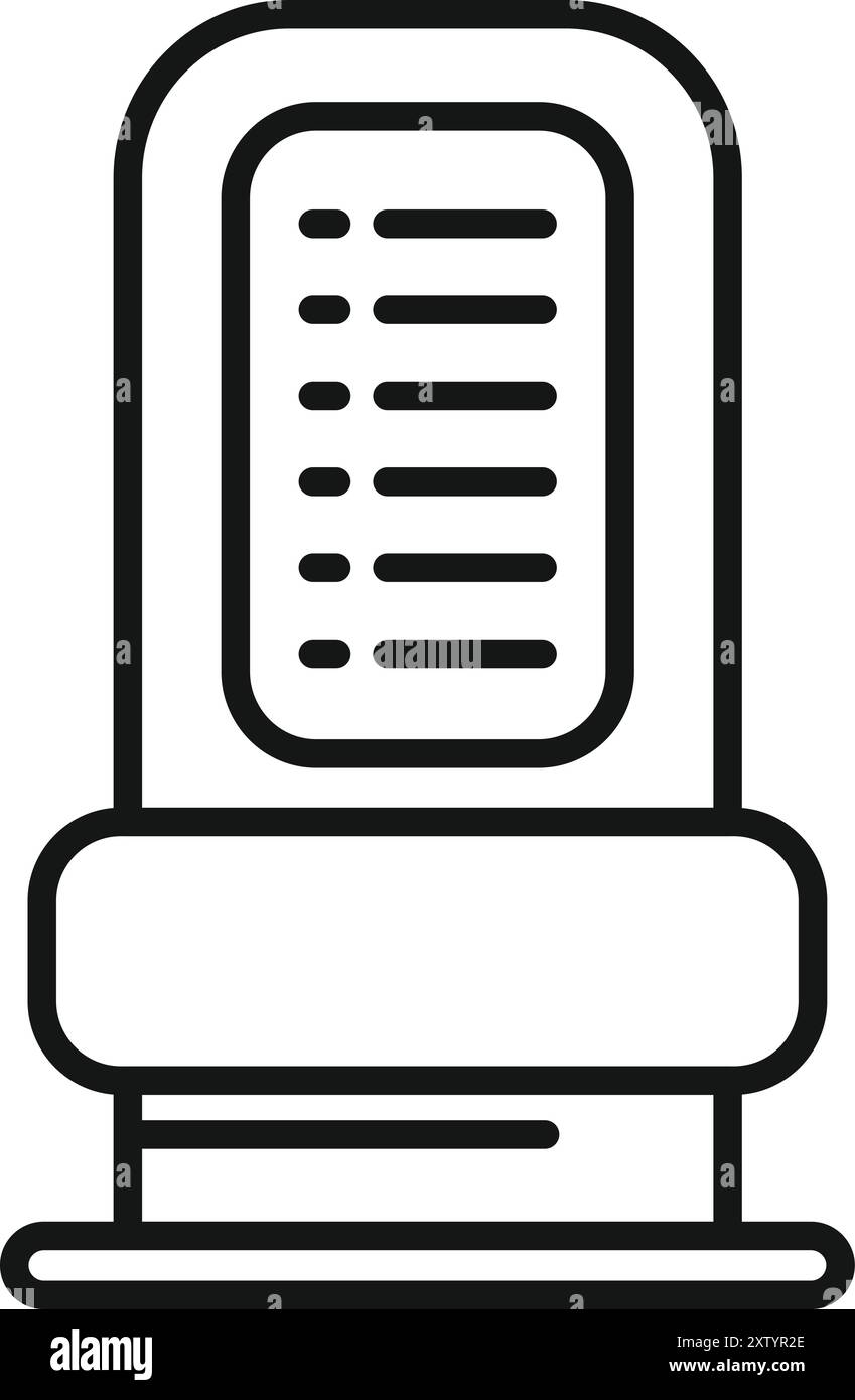 Line icon of an airport information board showing flight information ...