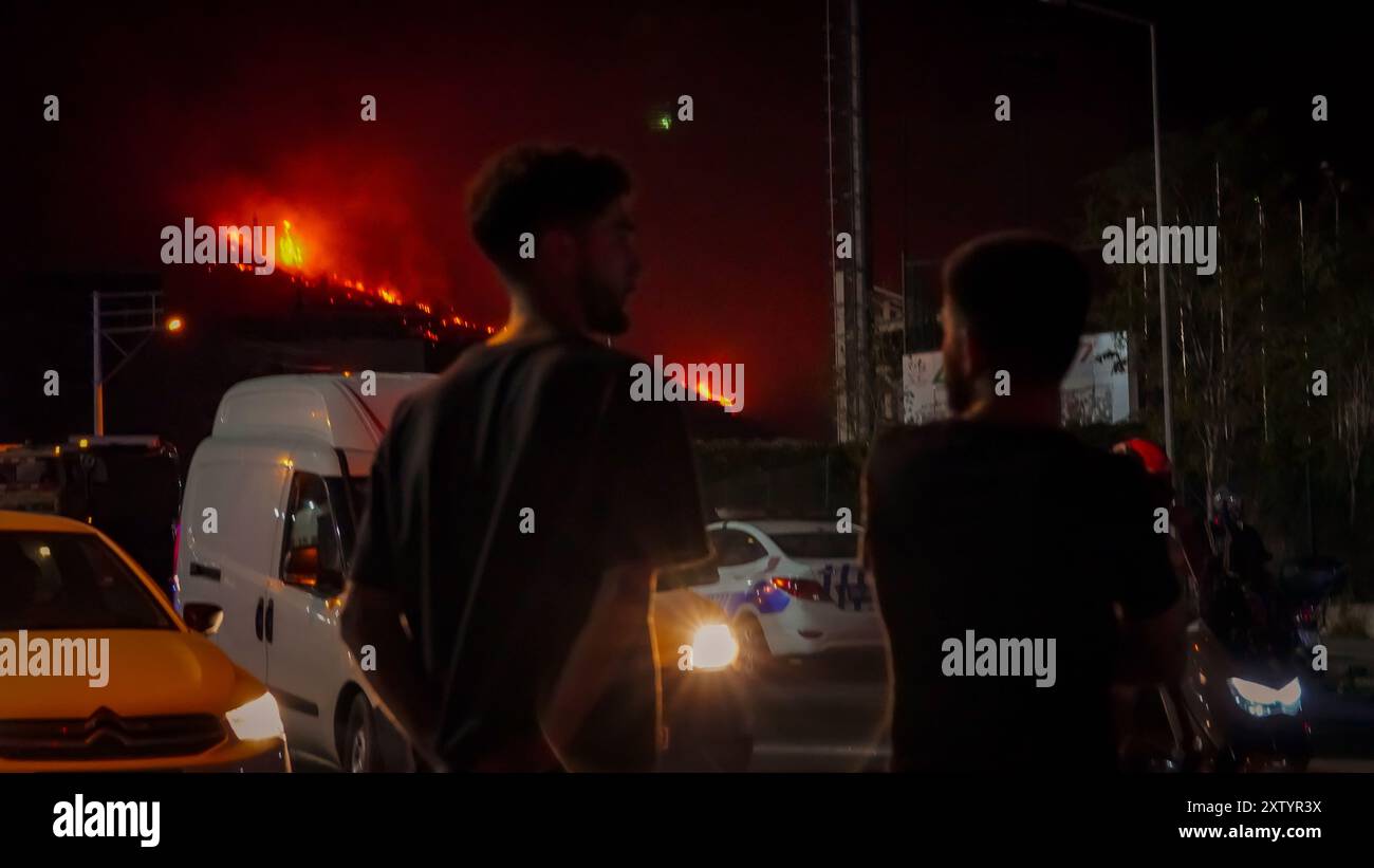 Efforts to extinguish Izmir wildfire that was started in a forest in ...