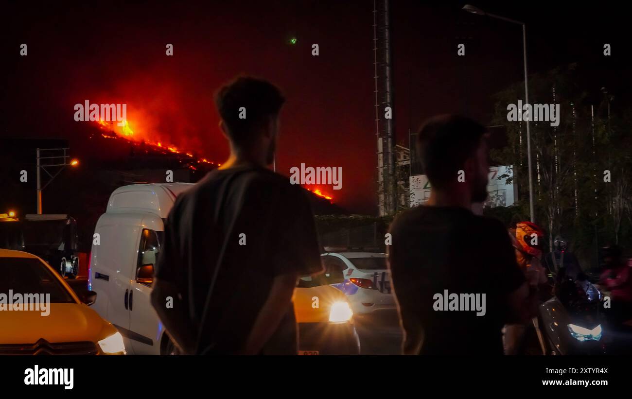 Efforts to extinguish Izmir wildfire that was started in a forest in ...