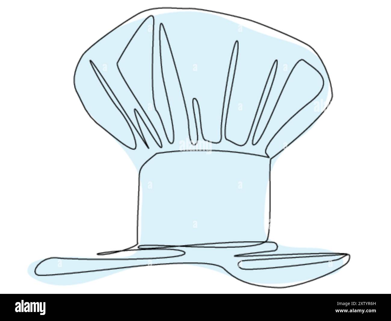 Simple Chef Hat Illustration With a Spoon on a Kitchen Countertop Stock ...