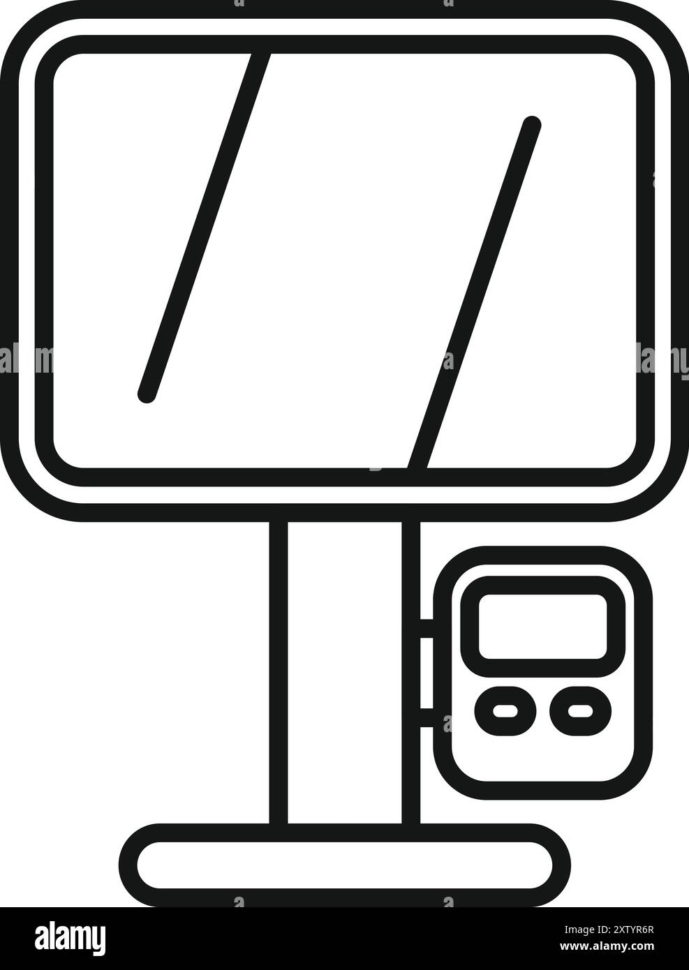 Medical monitor showing patient data with buttons for interface ...