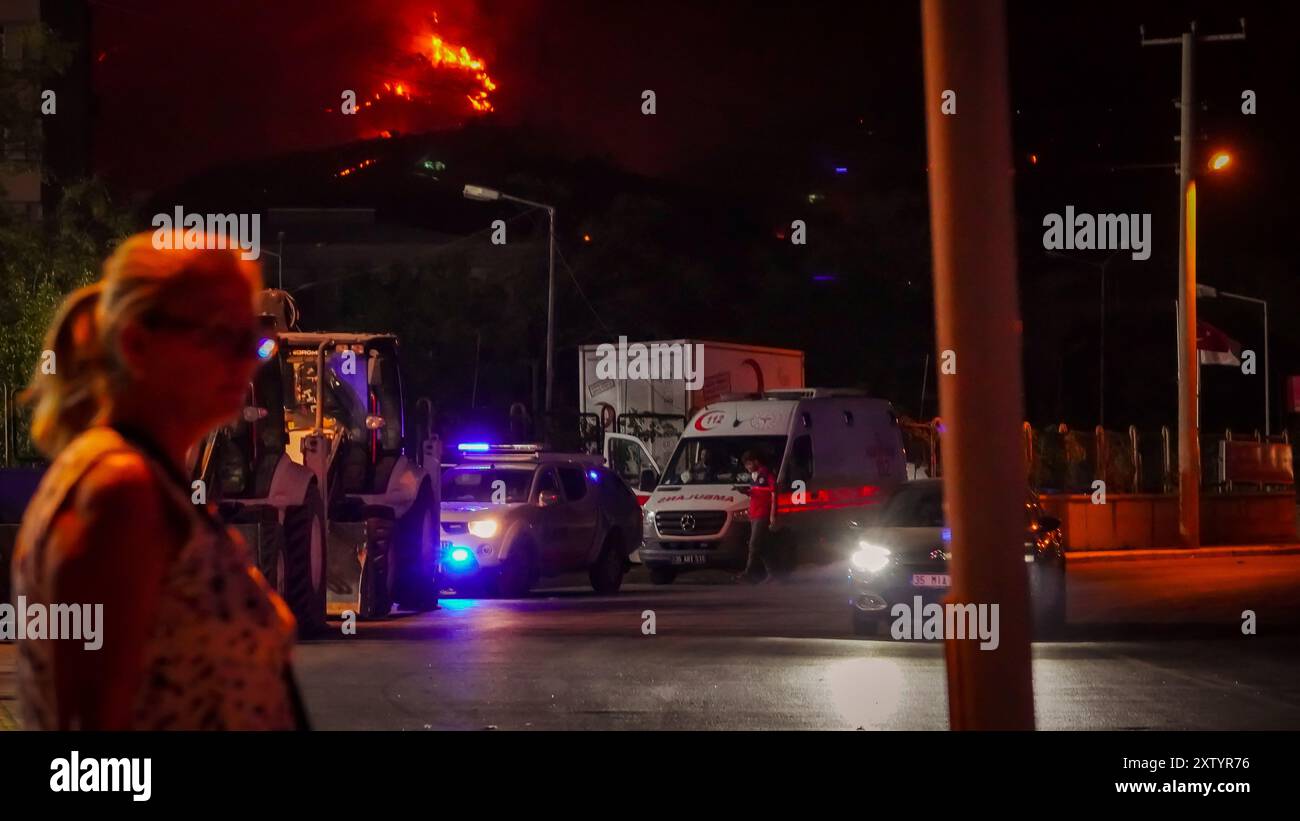 Efforts to extinguish Izmir wildfire that was started in a forest in ...