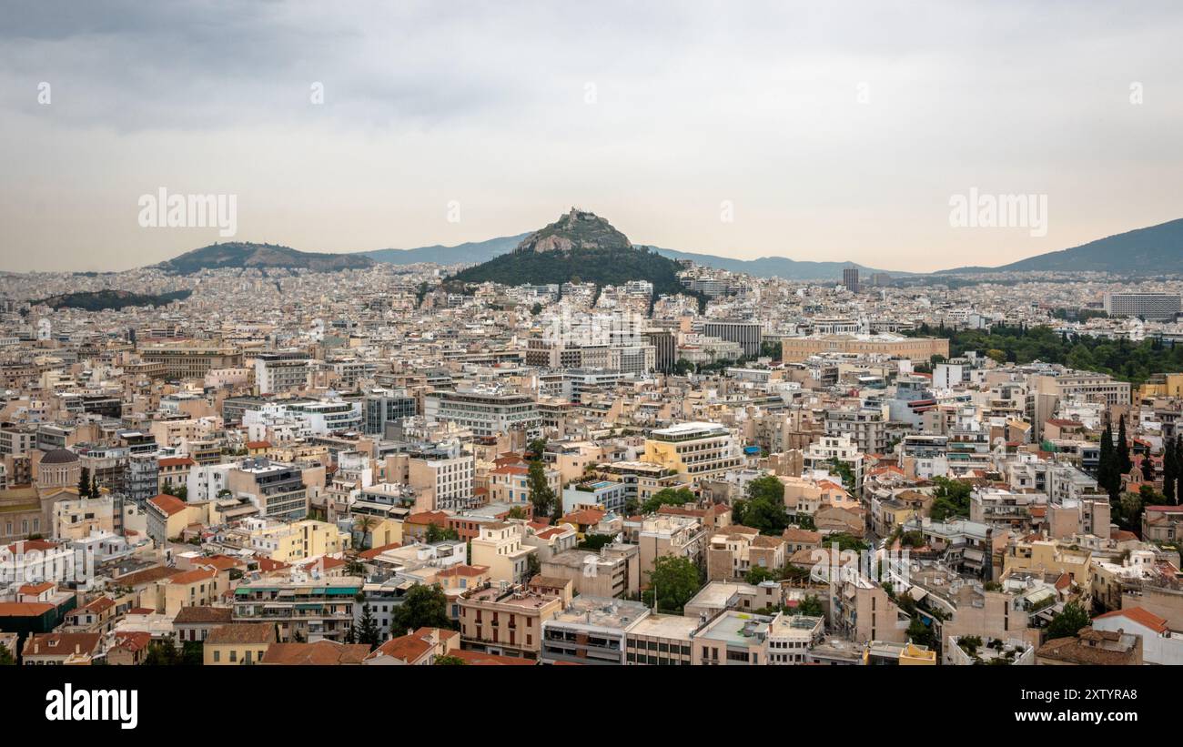 Views from the Parthenon ruins in the city of Athens, Greece Stock ...