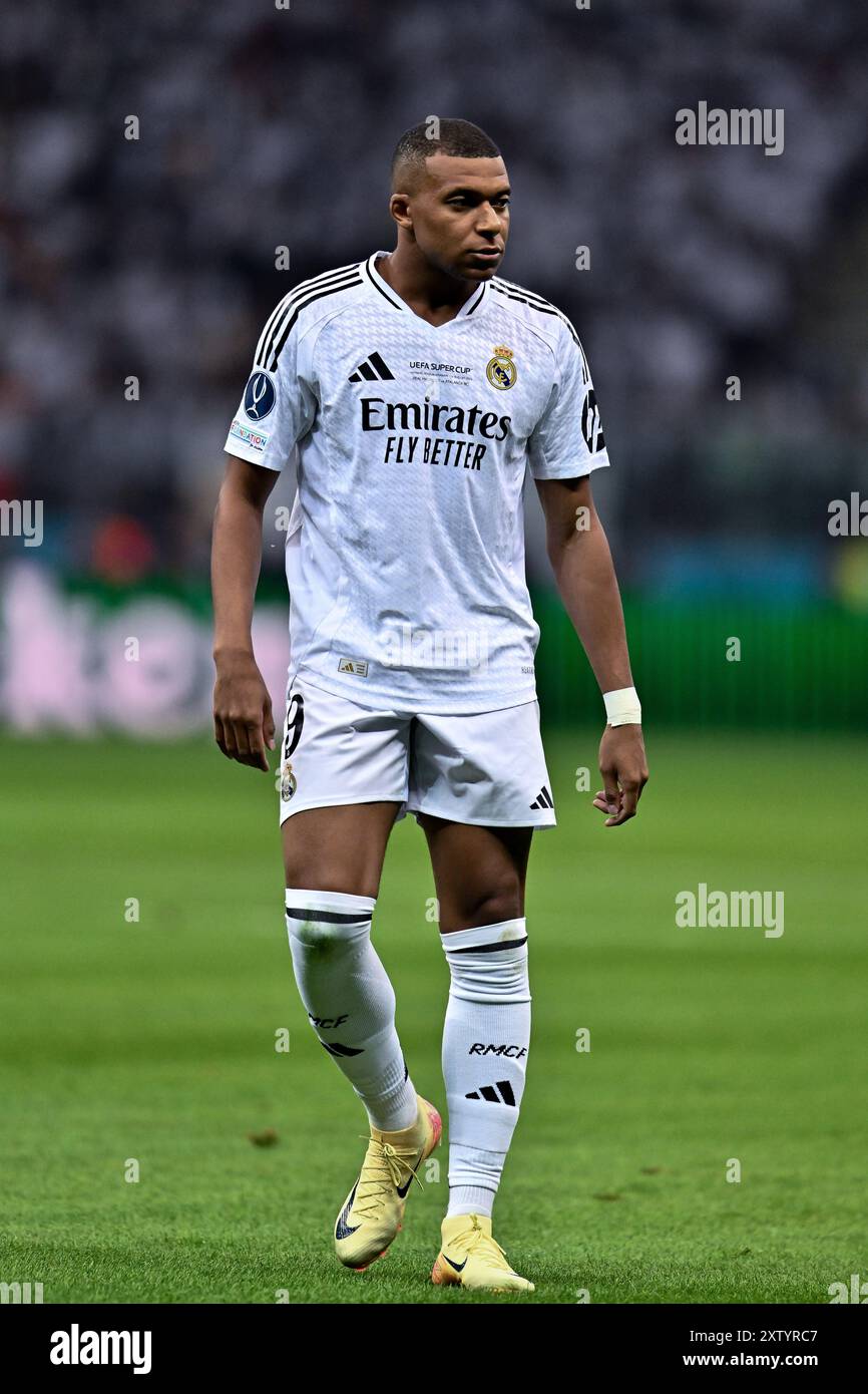 WARSAW, POLAND - AUGUST 14: Kylian Mbappe of Real Madrid during the ...