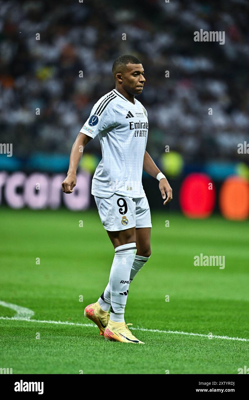 WARSAW, POLAND - AUGUST 14: Kylian Mbappe of Real Madrid during the ...
