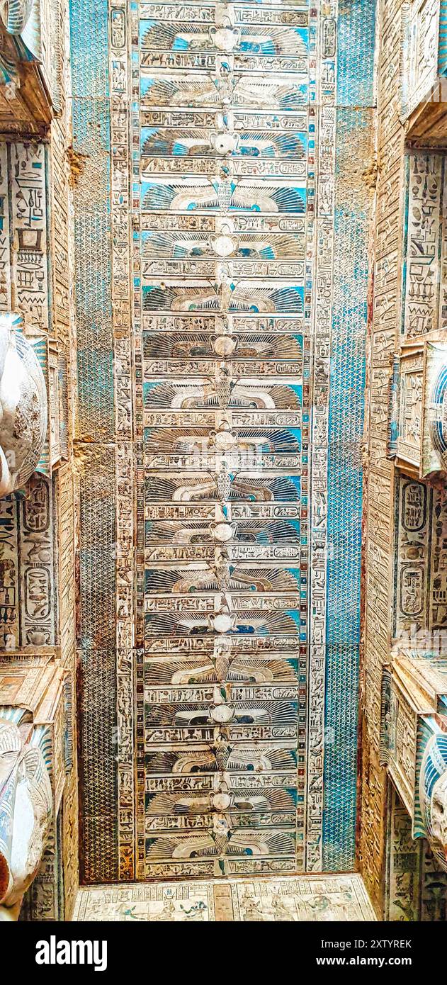 Ceiling art with depictions of Nekhbet, the Vulture god, protector of ...