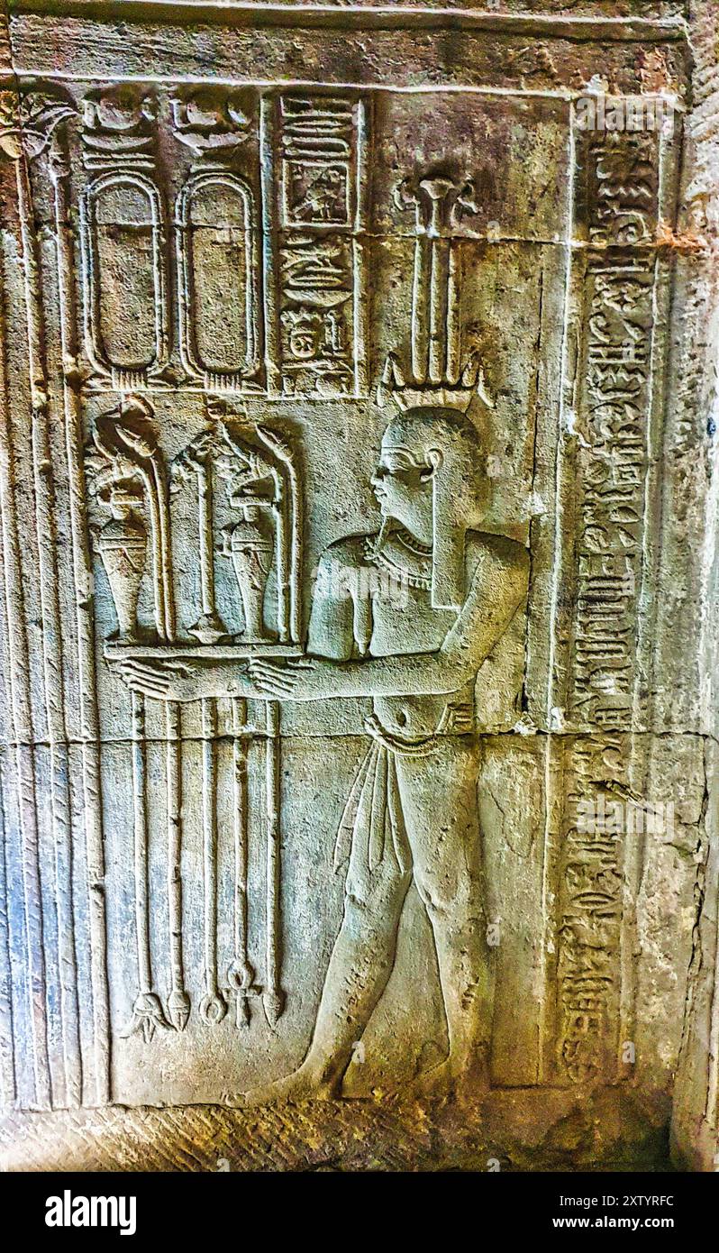 Bas Relief depicting Priest makings offerings to the Gods in the Temple ...