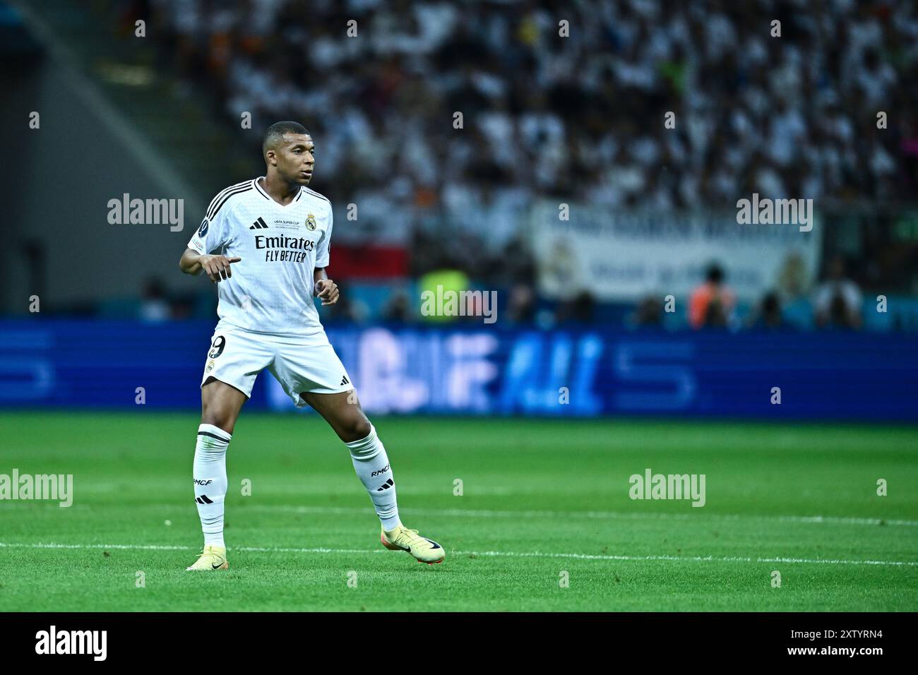 WARSAW, POLAND - AUGUST 14: Kylian Mbappe of Real Madrid during the ...