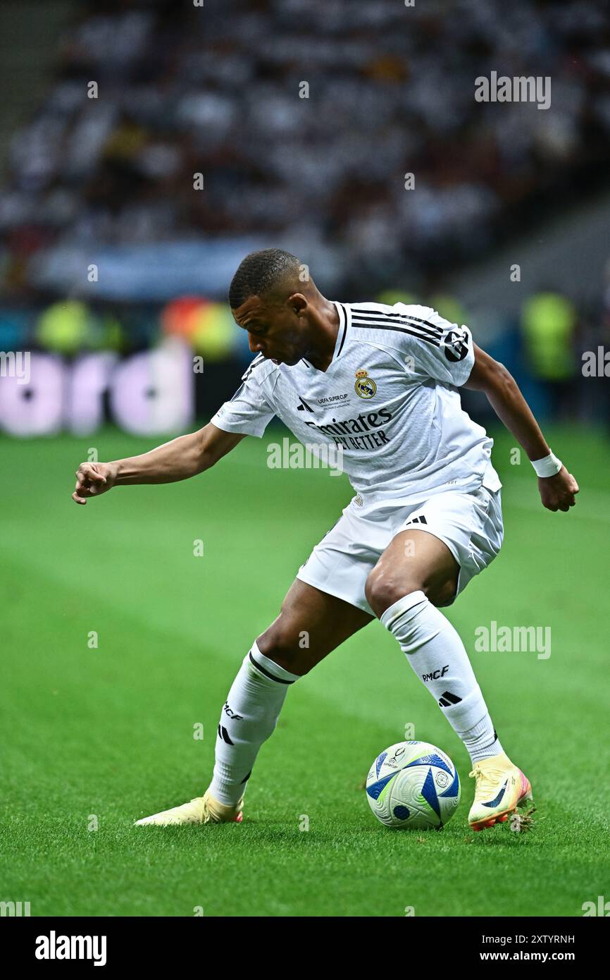 WARSAW, POLAND - AUGUST 14: Kylian Mbappe of Real Madrid during the ...