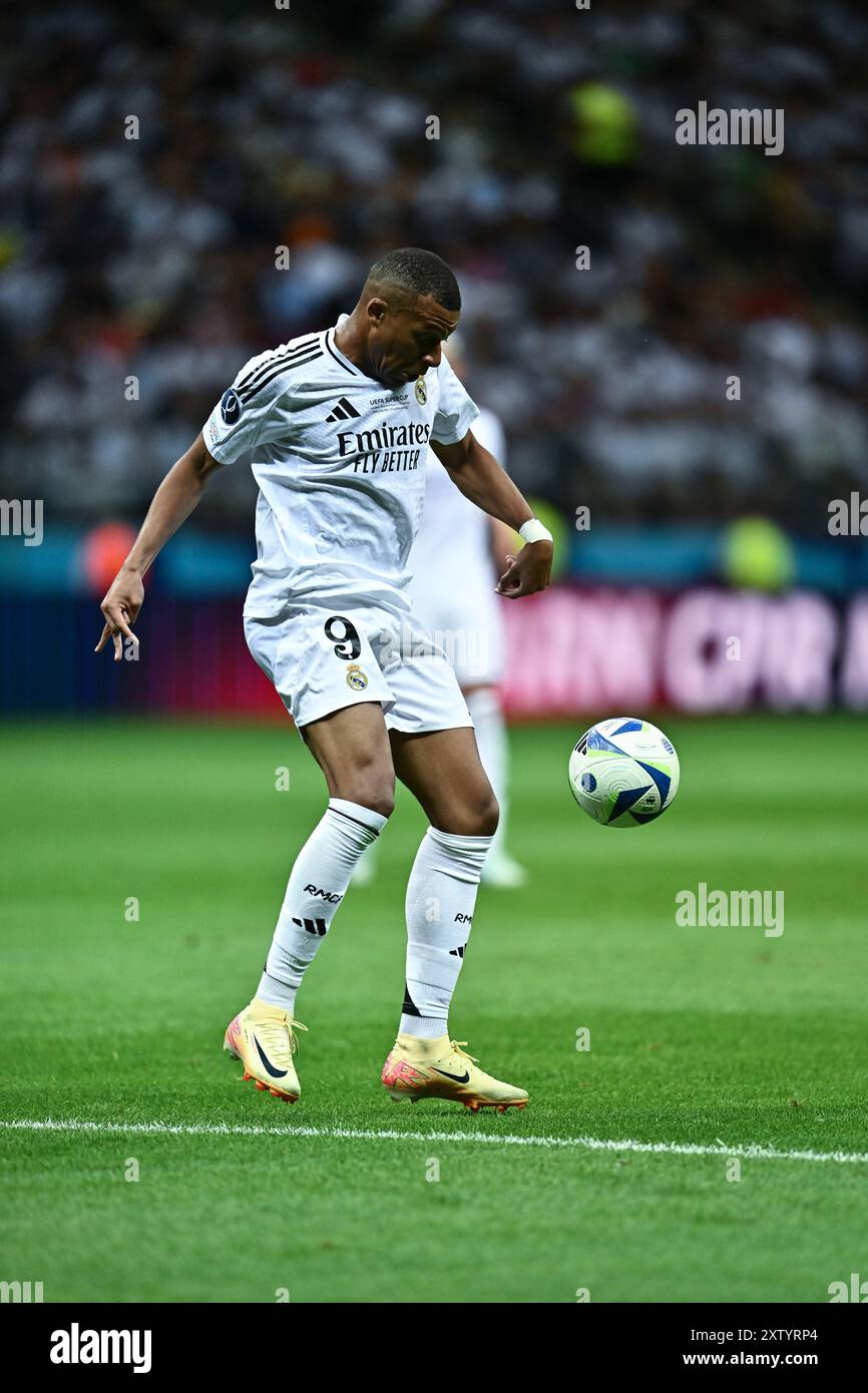 WARSAW, POLAND - AUGUST 14: Kylian Mbappe of Real Madrid during the ...