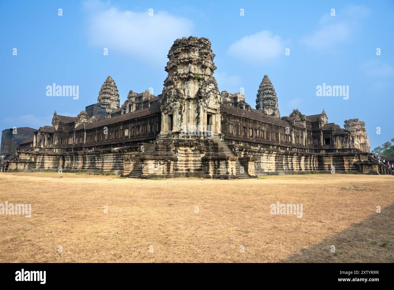 View of one of the four corner towers of Angkor Wat, Siem Reap ...