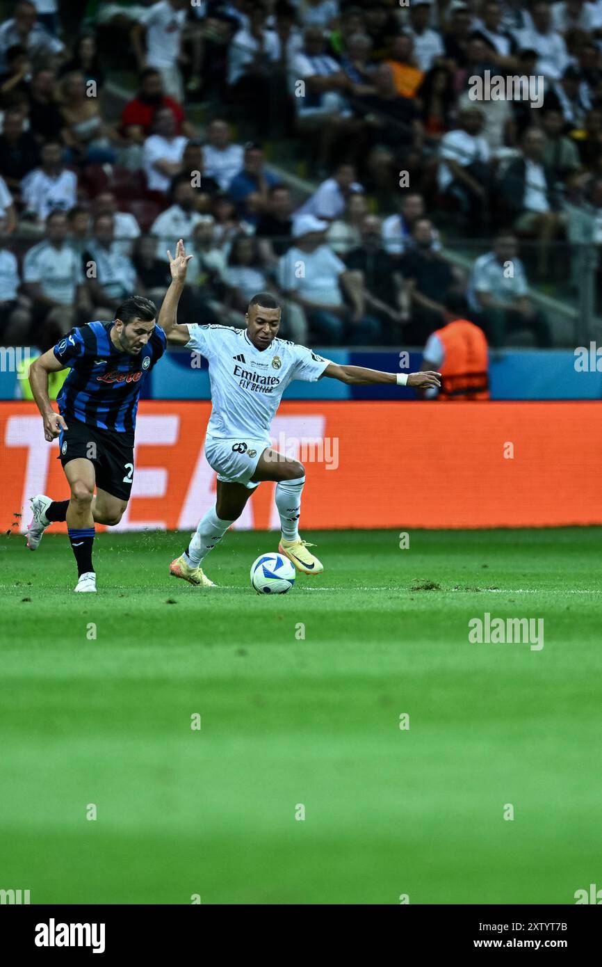 WARSAW, POLAND - AUGUST 14: Kylian Mbappe of Real Madrid during the ...