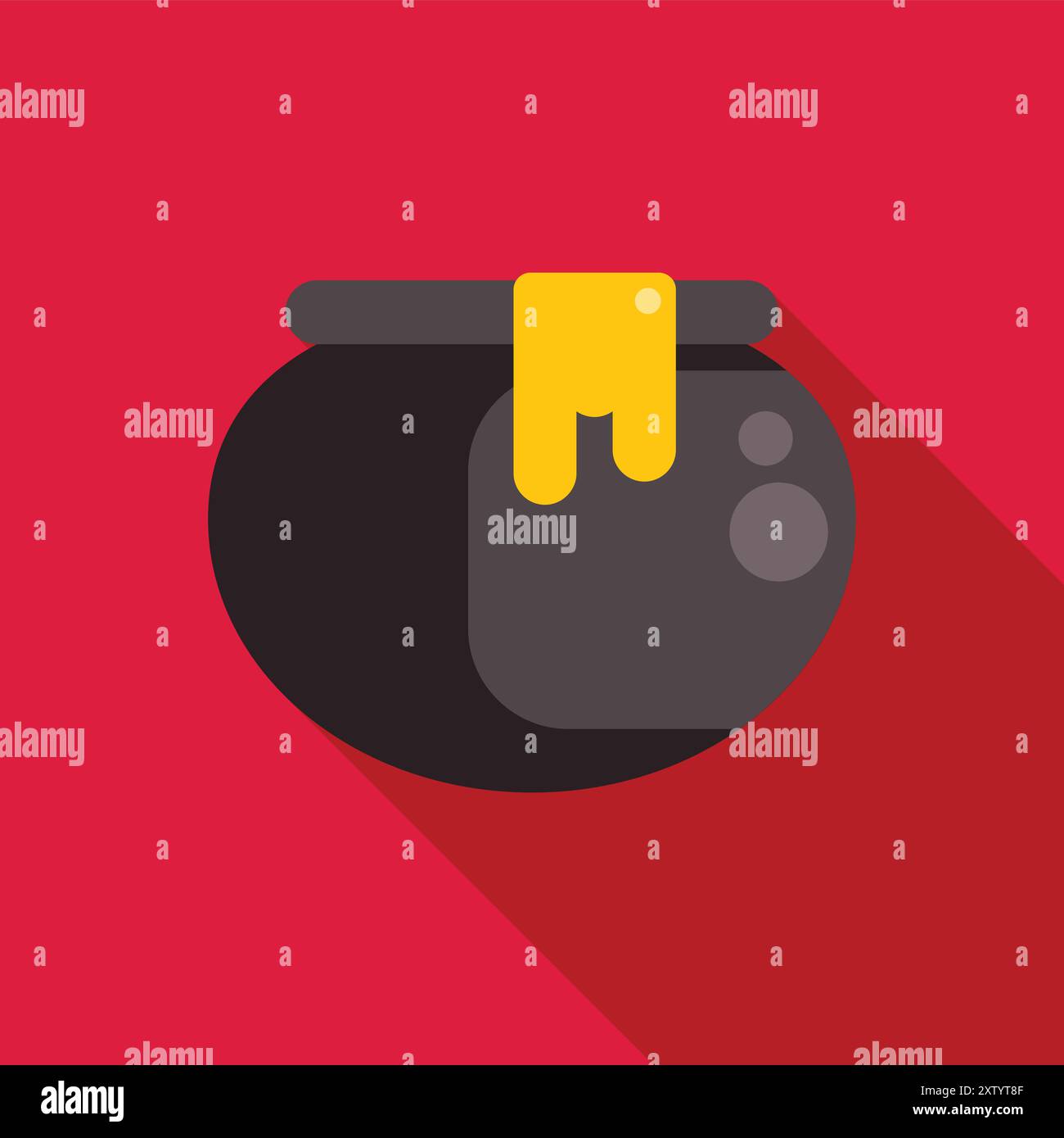 Black cauldron with a magic potion brewing inside, dripping over the ...