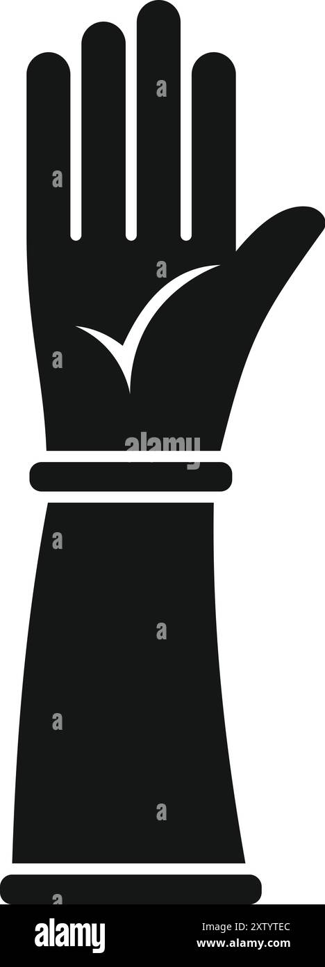 Black silhouette of a hand with the index finger pointing up wearing a ...
