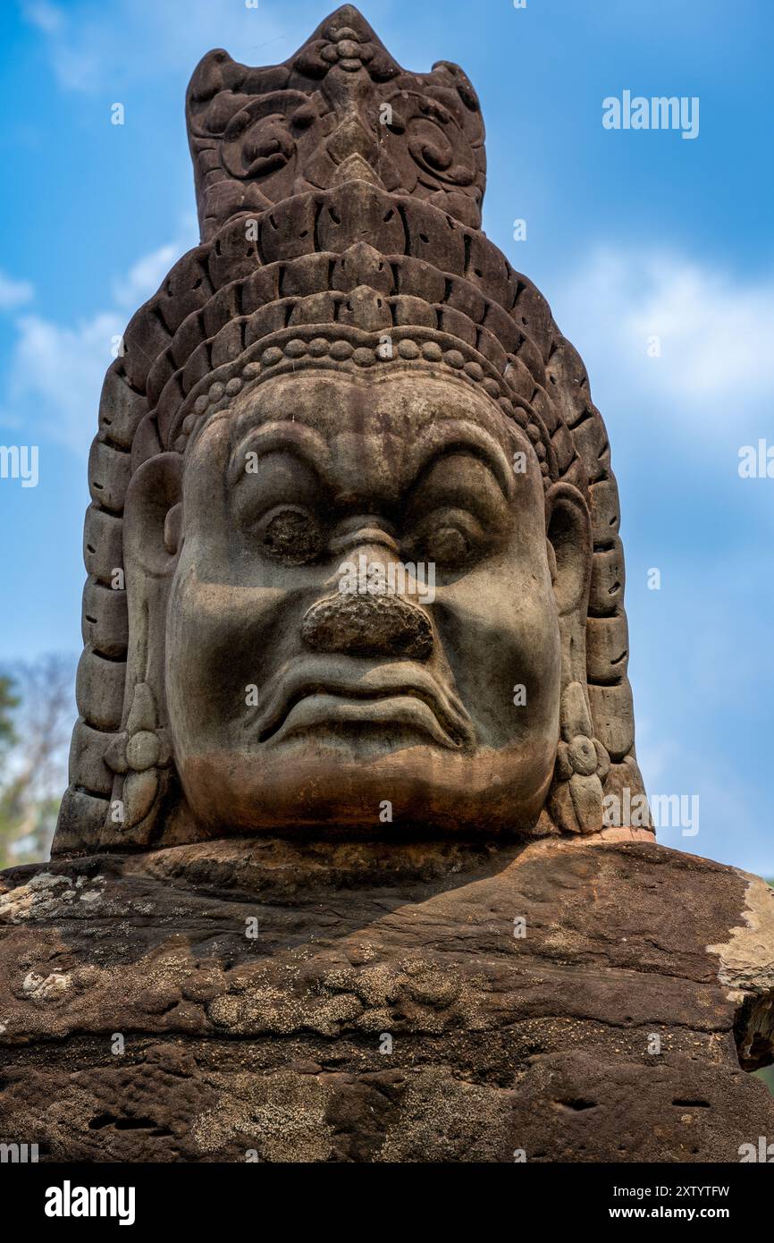 One of the angry demon faces outside of the Ankgor Thom complex in ...