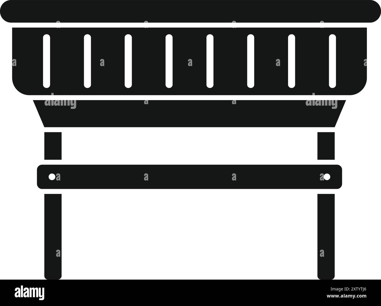 Simple icon of a wooden trough standing on legs for animal feeding in ...