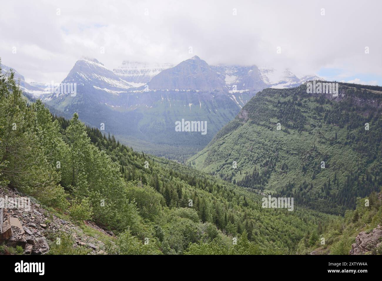 mountain overlook on going-to-the-sun-road in glacier national park ...